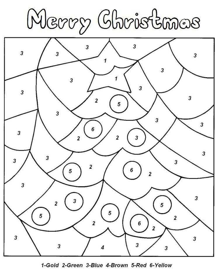 Christmas Tree For Coloring By Numbers Coloring - Play Free Coloring ...
