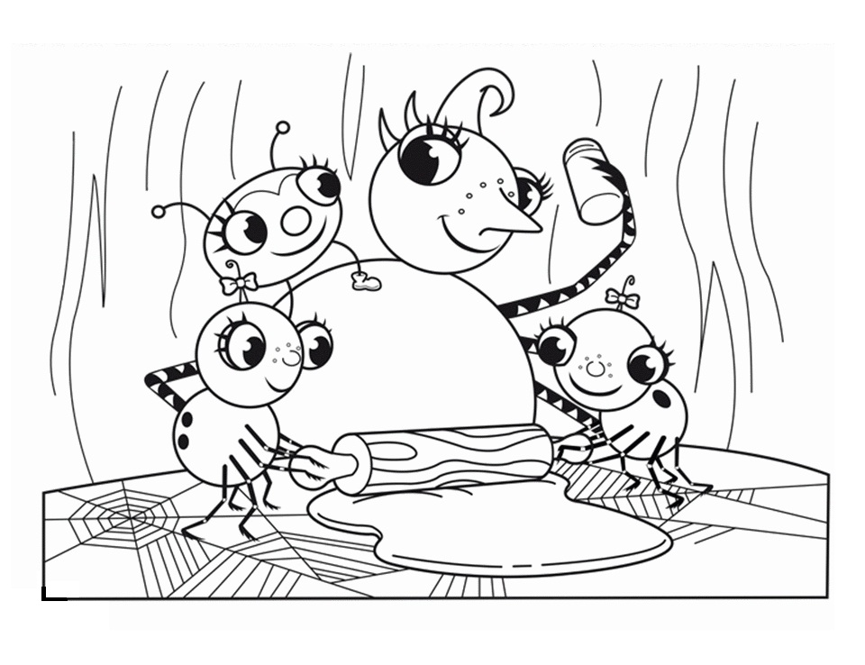 Miss Spider and Kids Coloring - Play Free Coloring Game Online