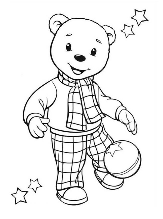Rupert Bear Playing with a Ball Coloring - Play Free Coloring Game Online