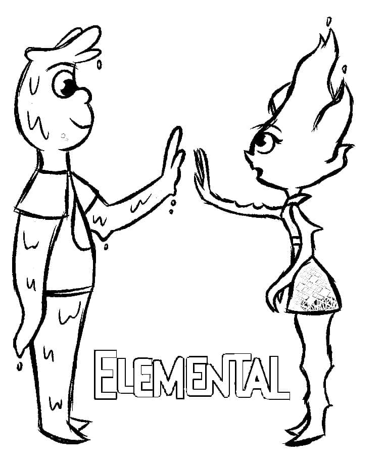 Ember and Wade from Elemental Coloring - Play Free Coloring Game Online Ember and Wade from Elemental Coloring - Play Free Coloring Game Online
