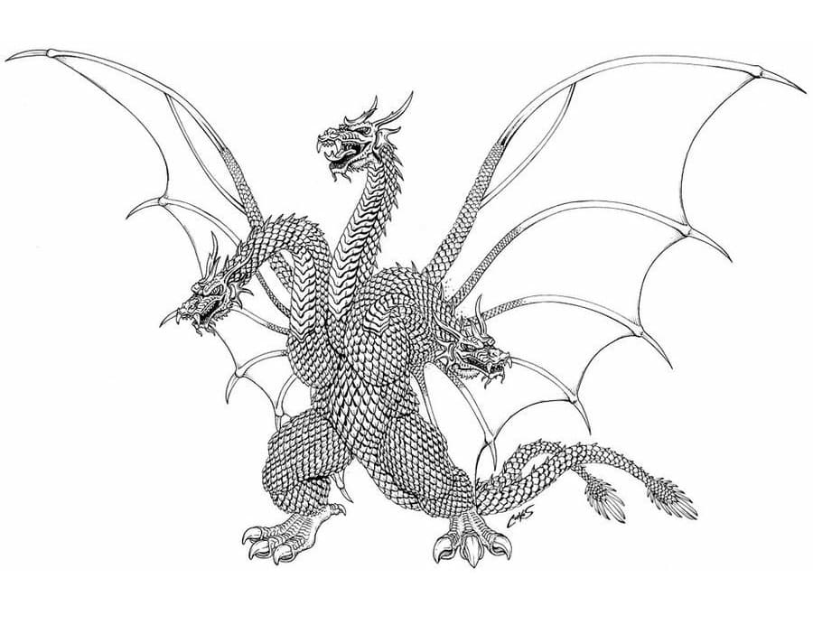 King Ghidorah Coloring - Play Free Coloring Game Online