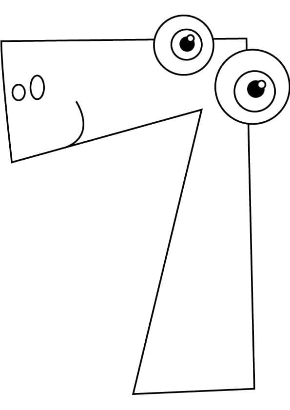Cartoon Number 7 Coloring - Play Free Coloring Game Online