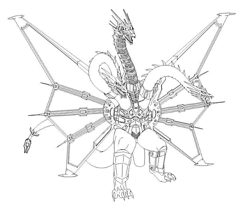 Awesome Ghidorah Coloring - Play Free Coloring Game Online