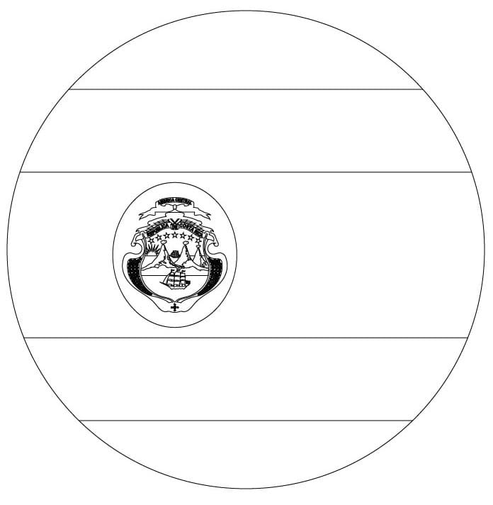 Flag of Costa Rica 2 Coloring - Play Free Coloring Game Online