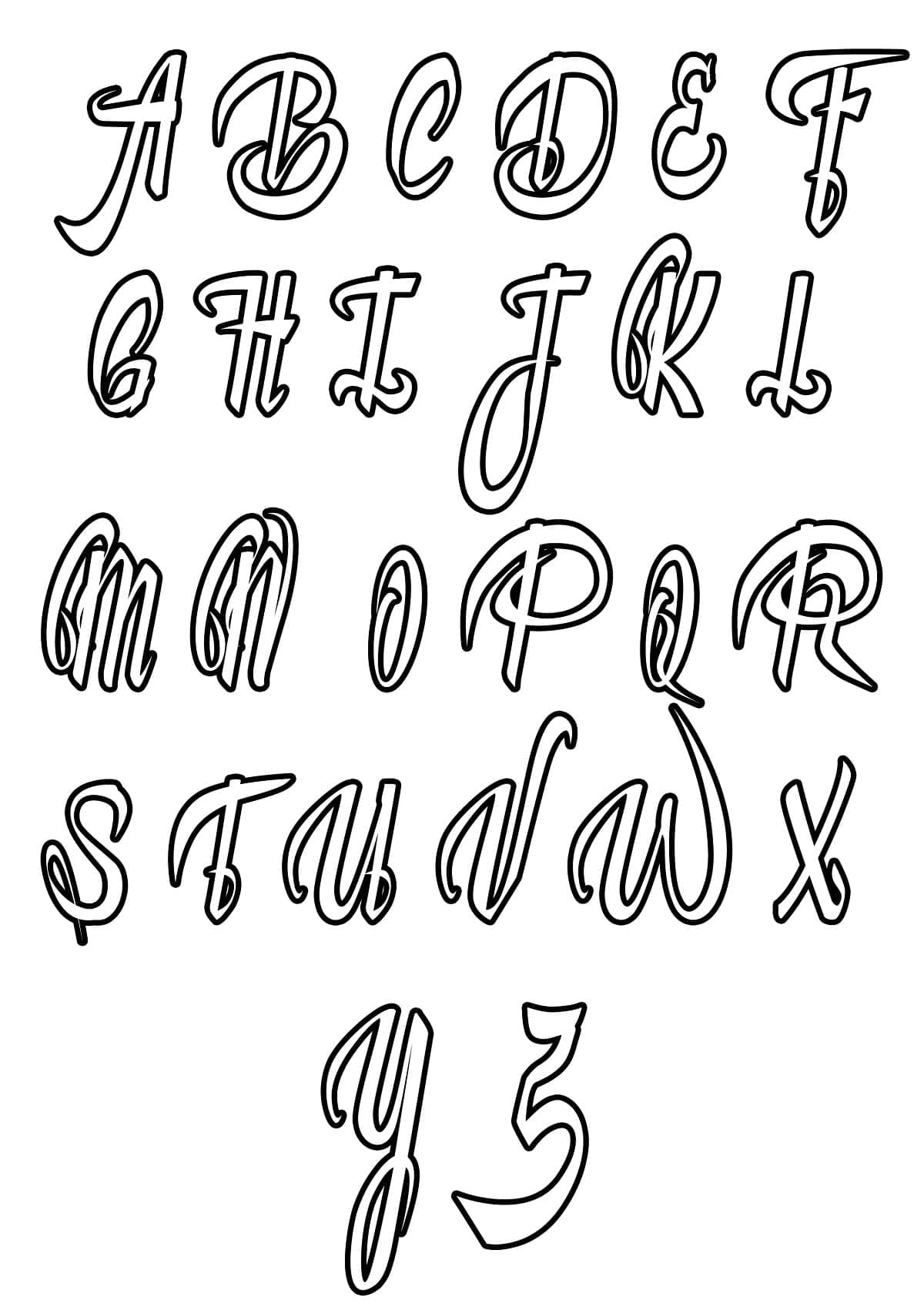 Calligraphy Alphabet Coloring Games - ColoringGames.Net