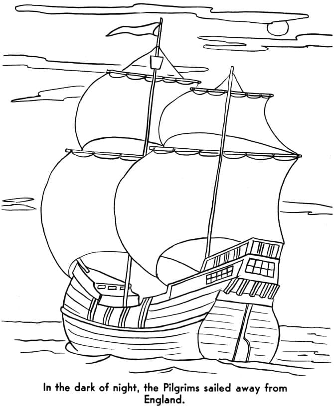 Printable Mayflower Coloring - Play Free Coloring Game Online