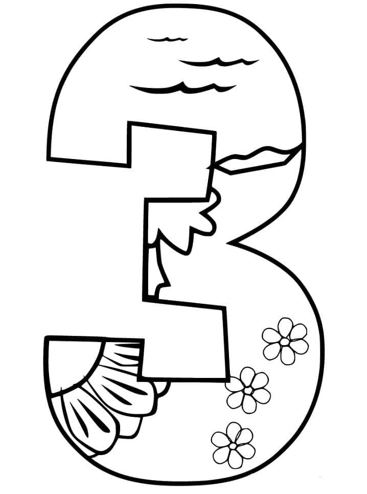 Number 3 Free For Kids Coloring - Play Free Coloring Game Online