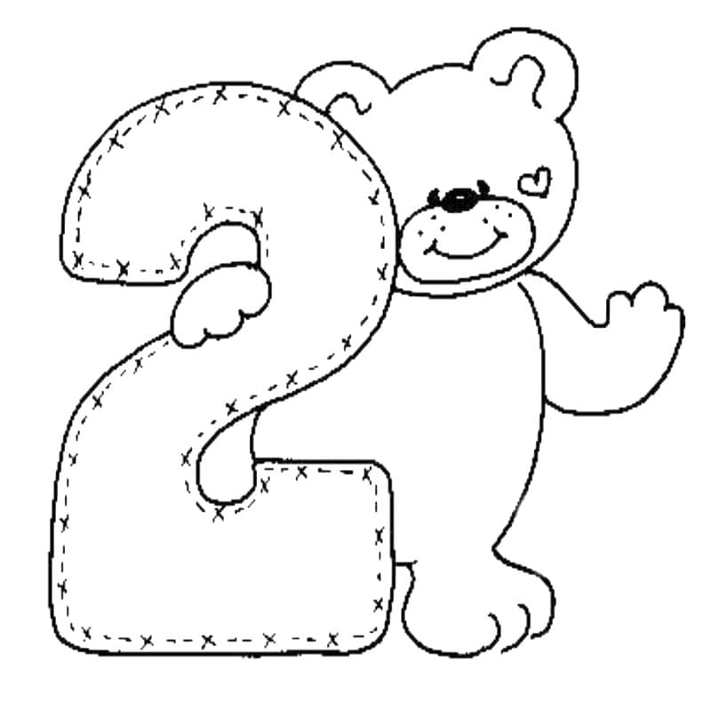 Number 2 and Bear Coloring - Play Free Coloring Game Online