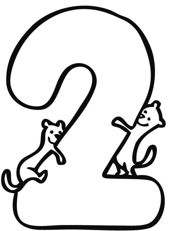 Cartoon Number 2 Coloring - Play Free Coloring Game Online